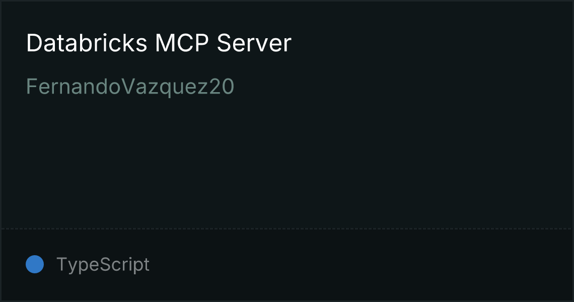Databricks MCP Server by FernandoVazquez20 | Glama