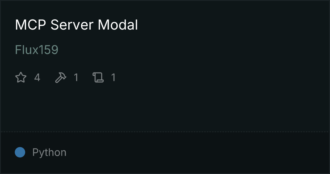 Score | MCP Server Modal | Glama