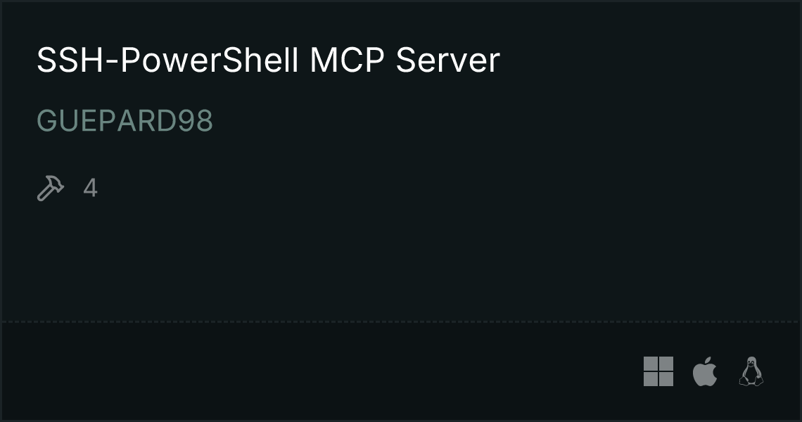 SSH-PowerShell MCP Server by GUEPARD98 | Glama
