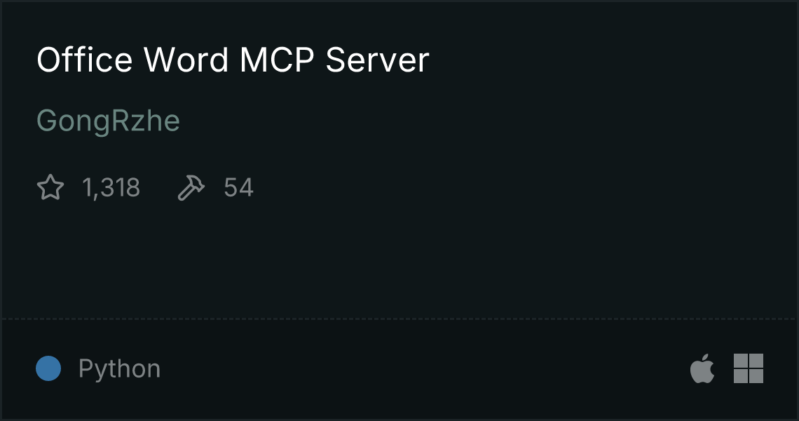 Office Word MCP Server by GongRzhe | Glama