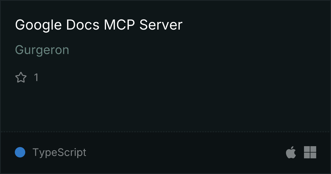 Google Docs MCP Server by Gurgeron | Glama