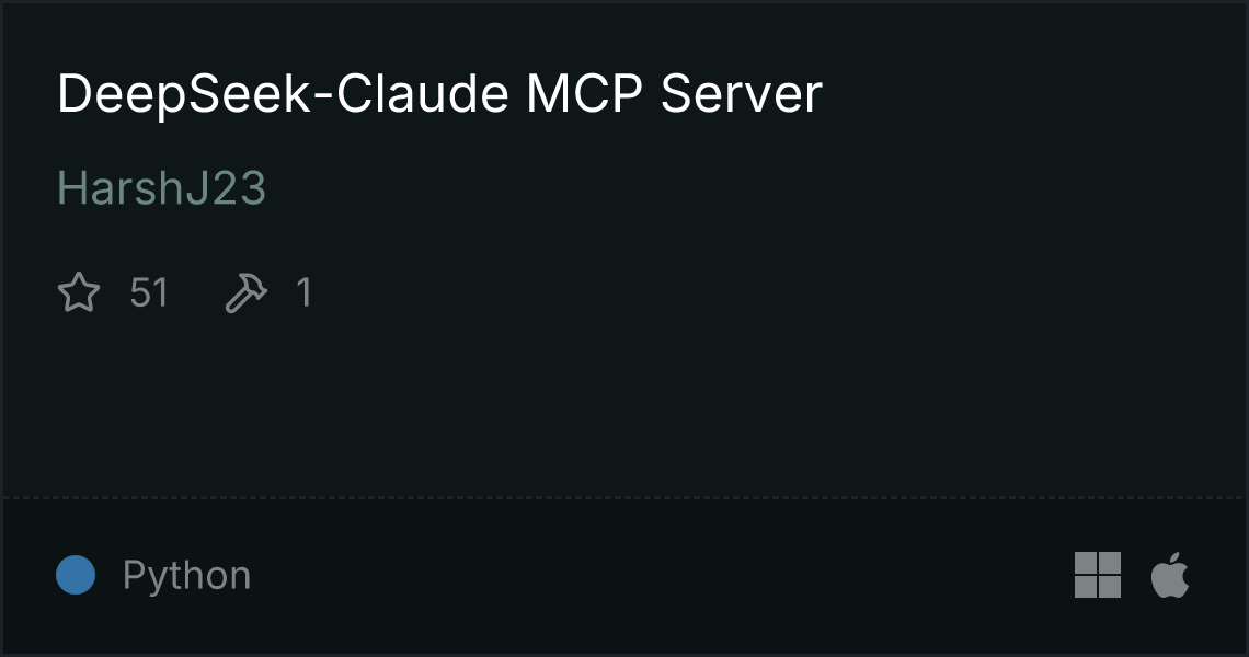 DeepSeek-Claude MCP Server by HarshJ23 | Glama