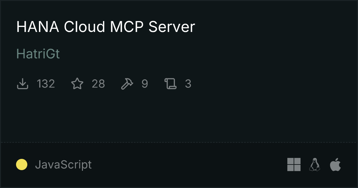 Hana Test Connection Hana Cloud Mcp Server Glama