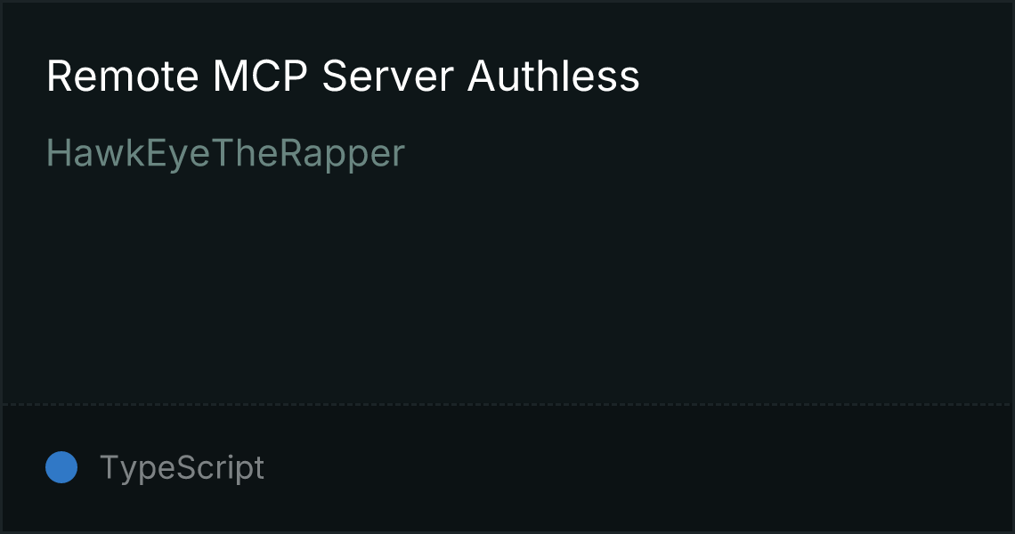 Remote MCP Server Authless | Glama