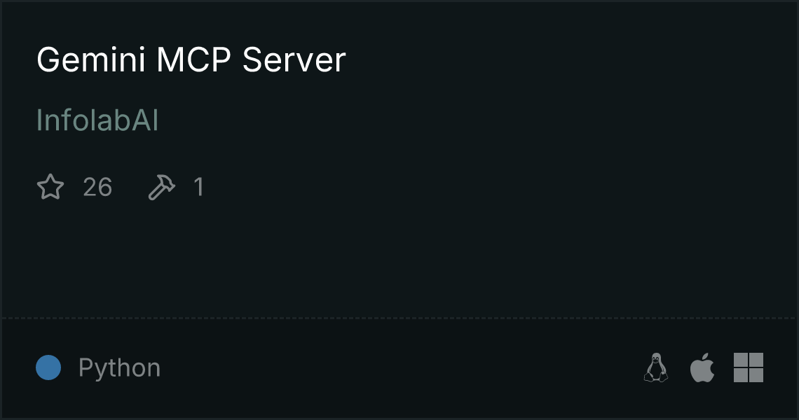 Gemini MCP Server by InfolabAI | Glama