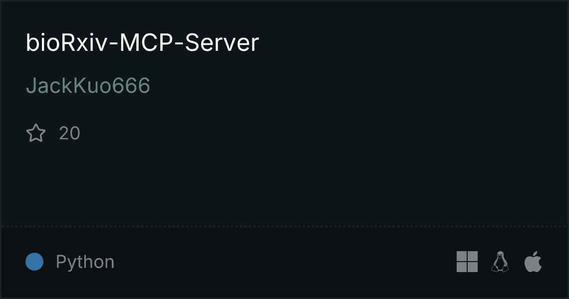 bioRxiv-MCP-Server | Glama