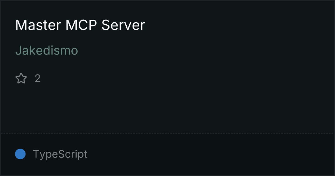 Master MCP Server | Glama