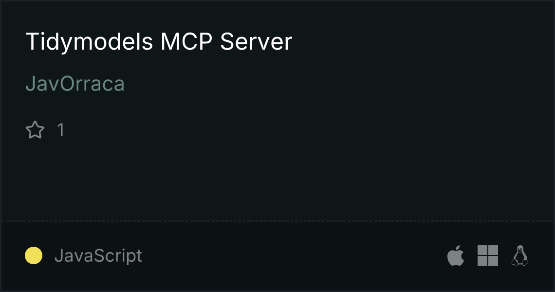 Tidymodels MCP Server by JavOrraca | Glama