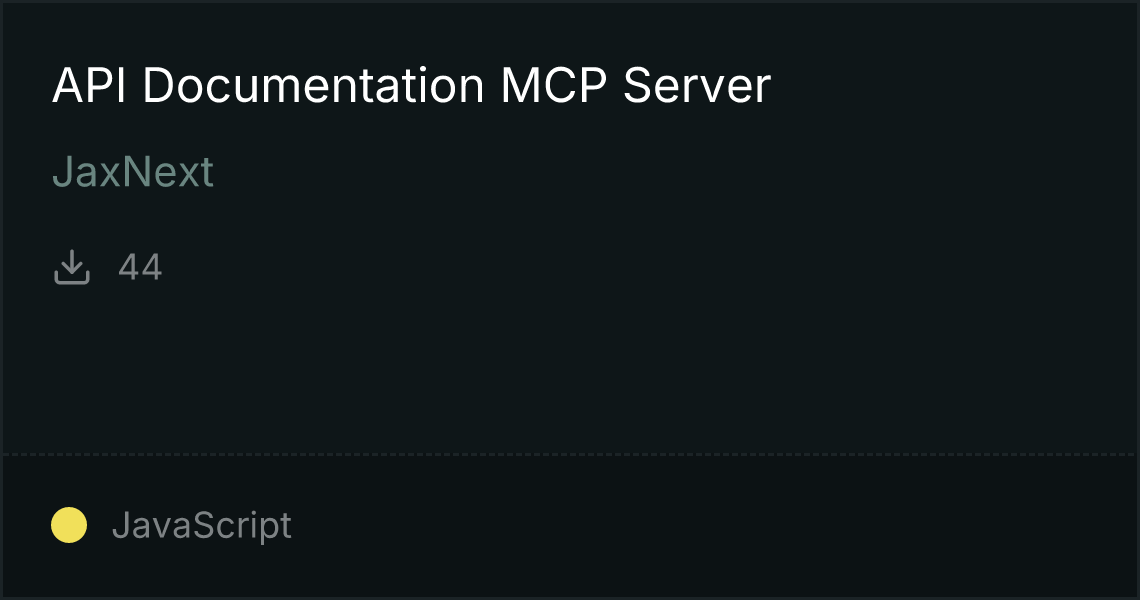 API Documentation MCP Server by JaxNext | Glama