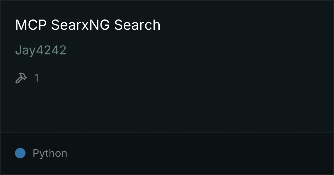 MCP SearxNG Search | Glama
