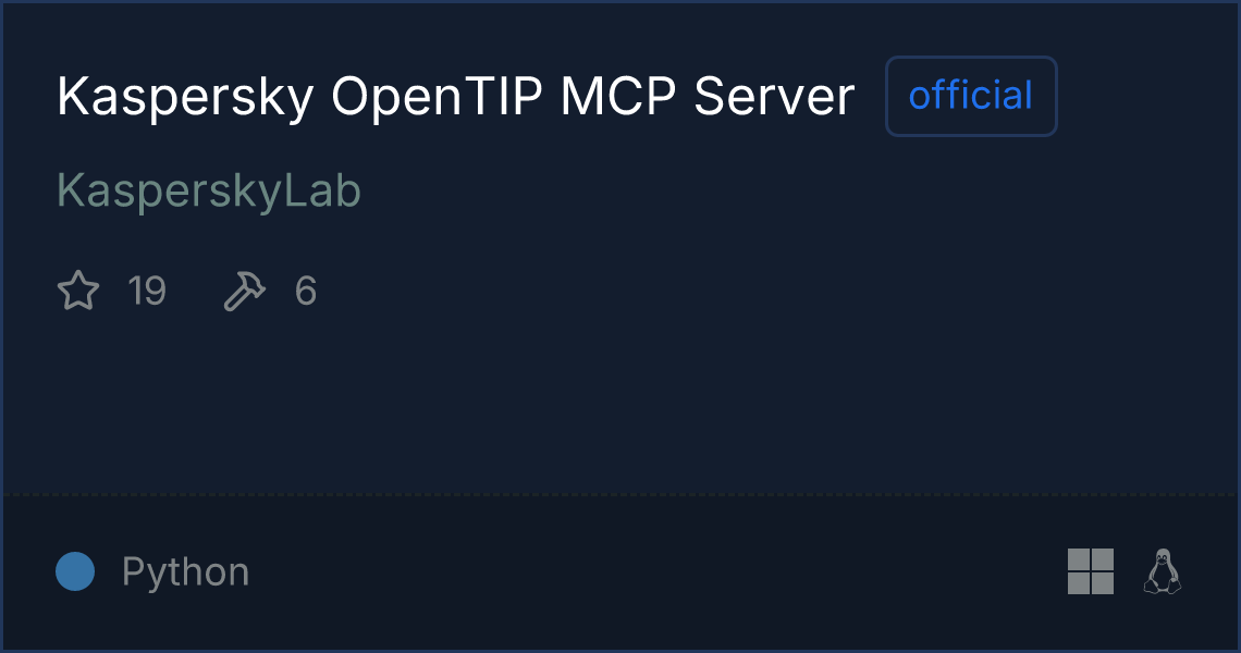 Kaspersky OpenTIP MCP Server by KasperskyLab | Glama