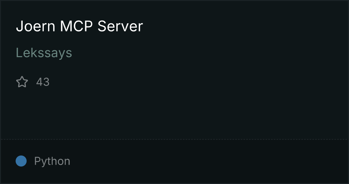 Score | Joern MCP Server | Glama