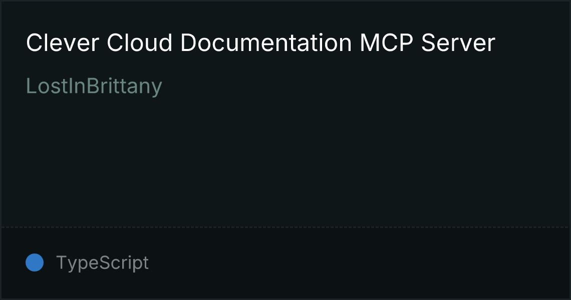 Clever Cloud Documentation MCP Server by LostInBrittany | Glama