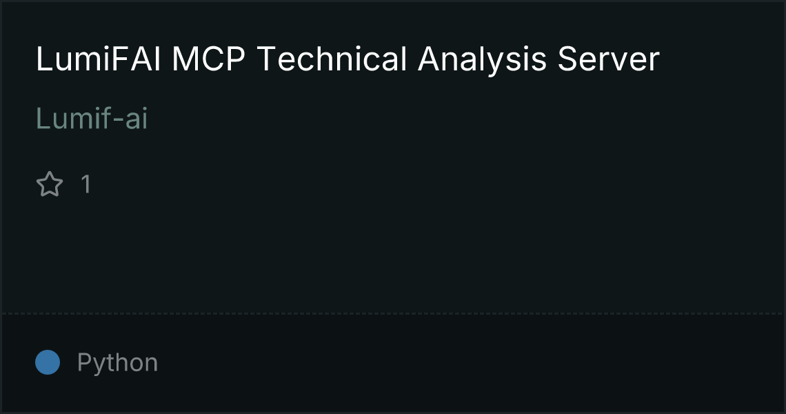 LumiFAI MCP Technical Analysis Server by Lumif-ai | Glama