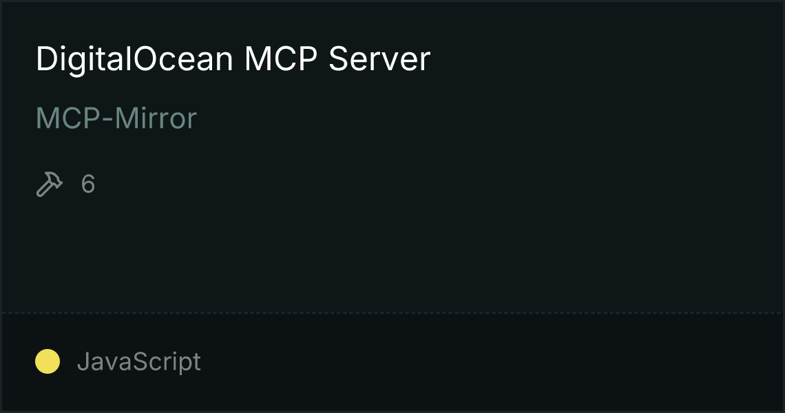 DigitalOcean MCP Server by MCP-Mirror | Glama