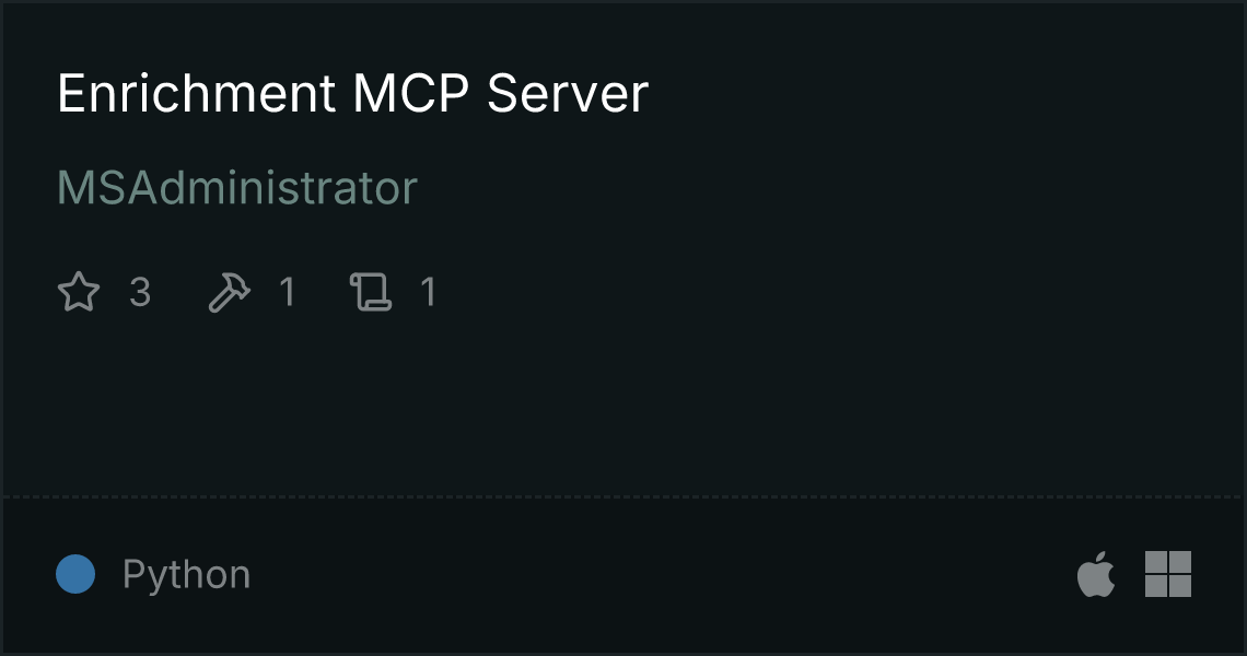 Enrichment MCP Server by MSAdministrator | Glama