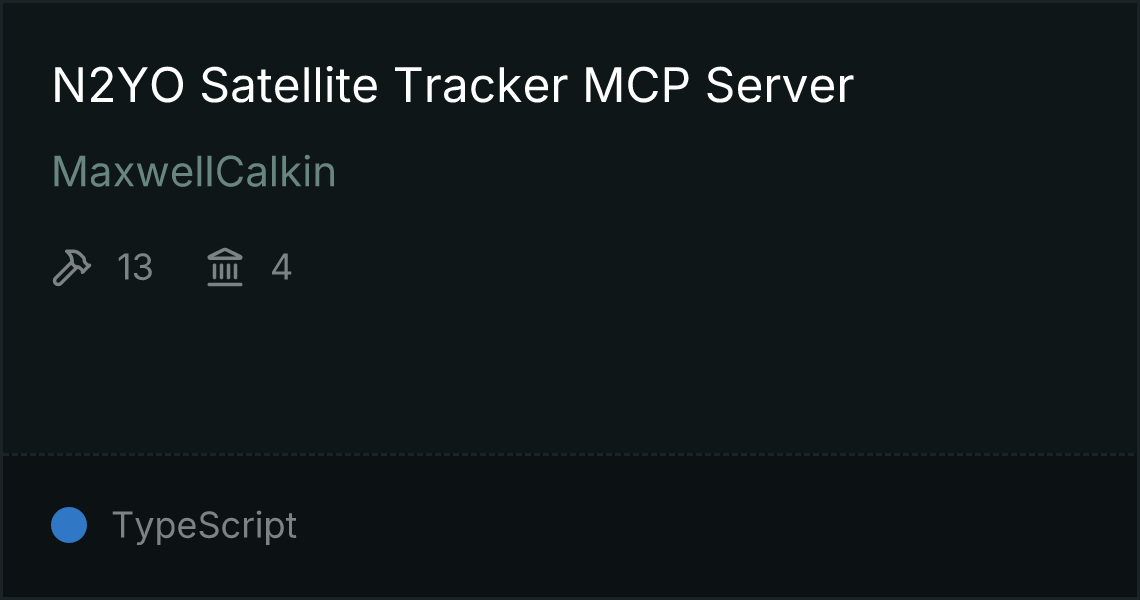 N2YO Satellite Tracker MCP Server by MaxwellCalkin | Glama