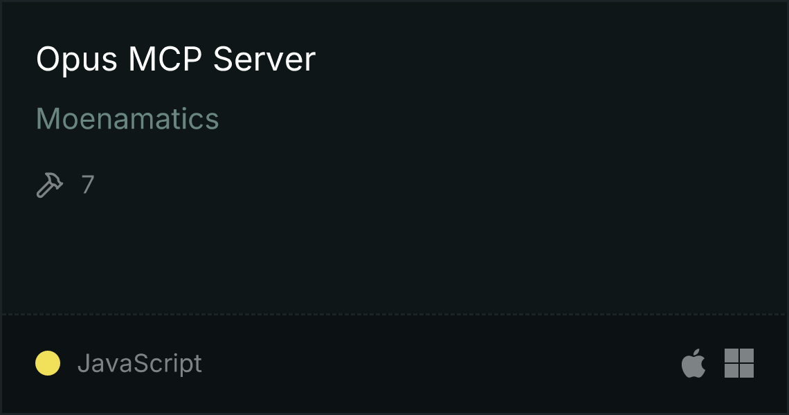 Opus MCP Server by Moenamatics | Glama