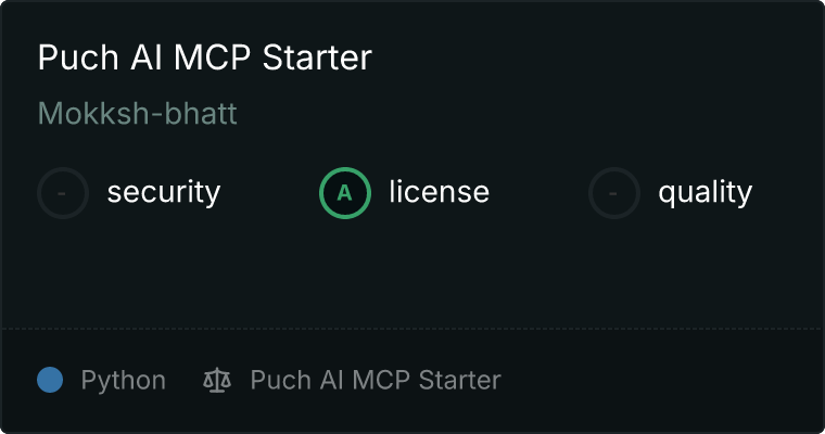 Score | Puch AI MCP Starter | Glama