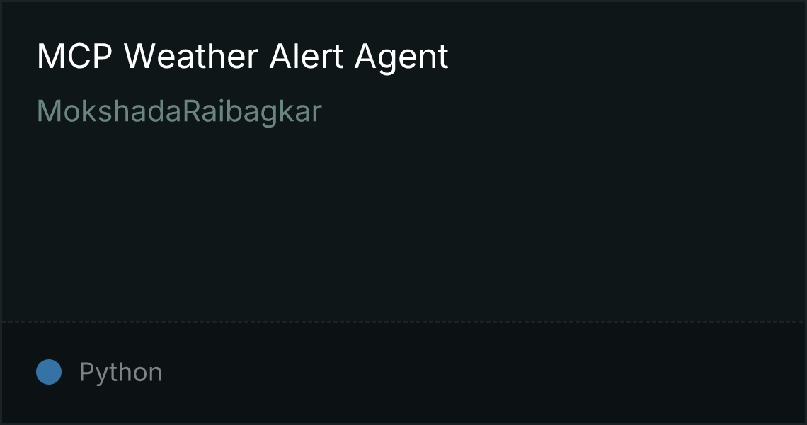MCP Weather Alert Agent | Glama