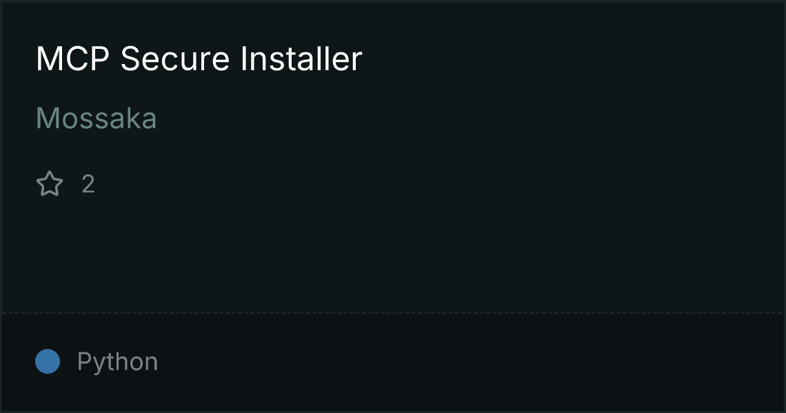 Schema | MCP Secure Installer | Glama