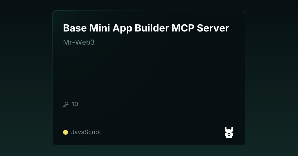 Base Mini App Builder MCP Server by Mr-Web3 | Glama
