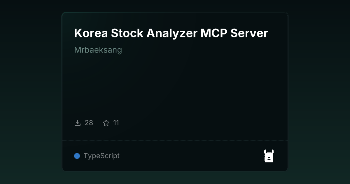Korea Stock Analyzer MCP Server by Mrbaeksang | Glama