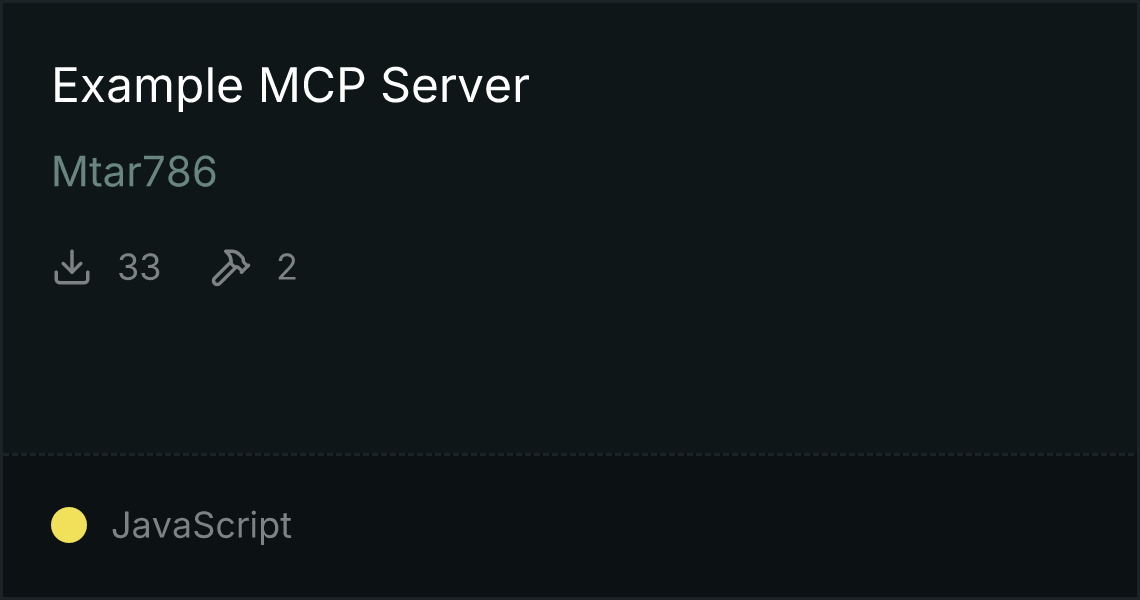 Score | Example MCP Server | Glama