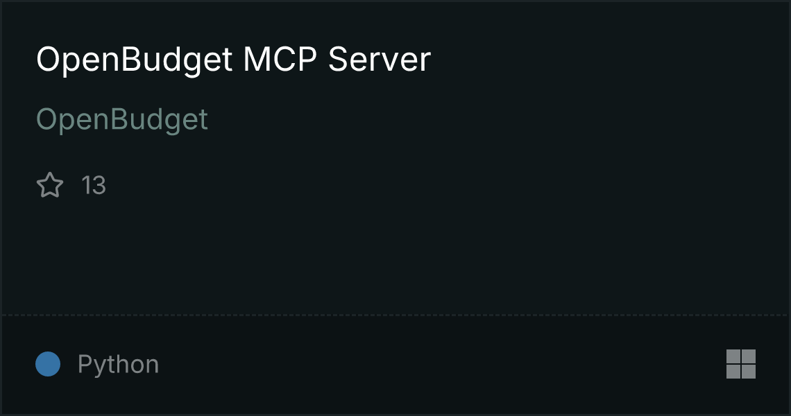 OpenBudget MCP Server by OpenBudget | Glama
