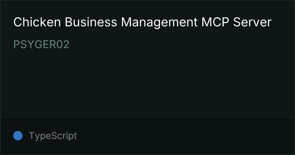 Chicken Business Management MCP Server | Glama