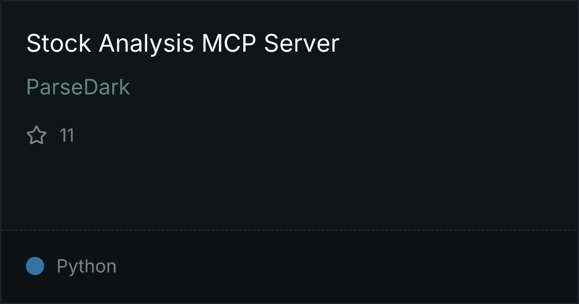 Stock Analysis MCP Server | Glama