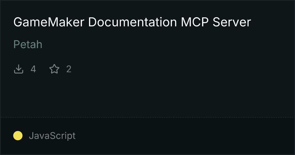 GameMaker Documentation MCP Server by Petah | Glama