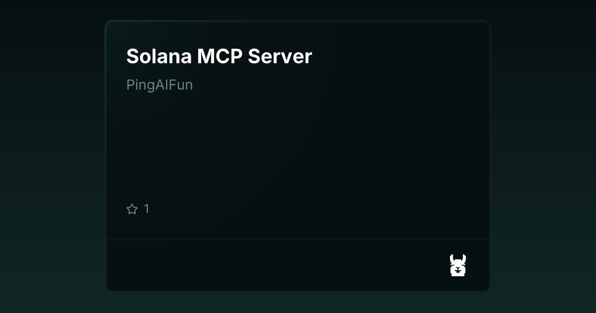 Solana MCP Server | Glama