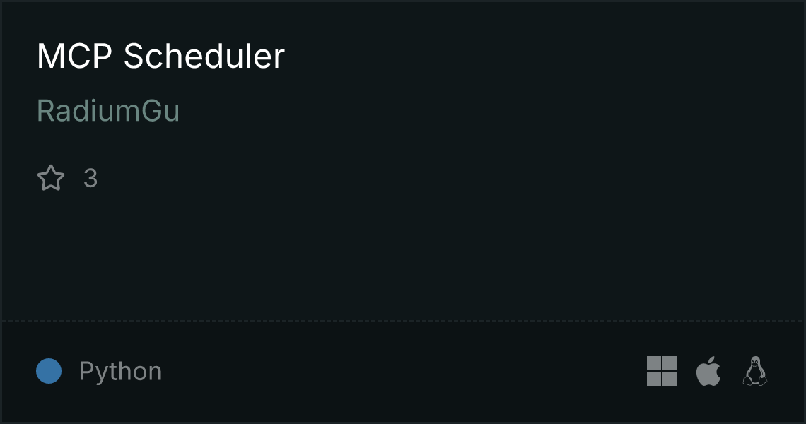 MCP Scheduler by RadiumGu | Glama