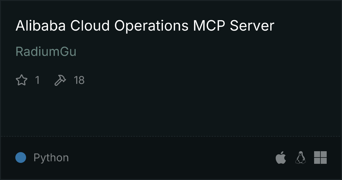 Alibaba Cloud Operations MCP Server | Glama