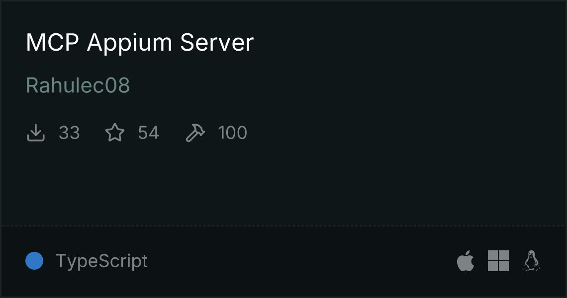 MCP Appium Server by Rahulec08 | Glama