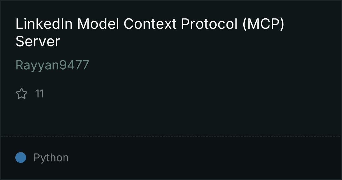 LinkedIn Model Context Protocol (MCP) Server by Rayyan9477 | Glama