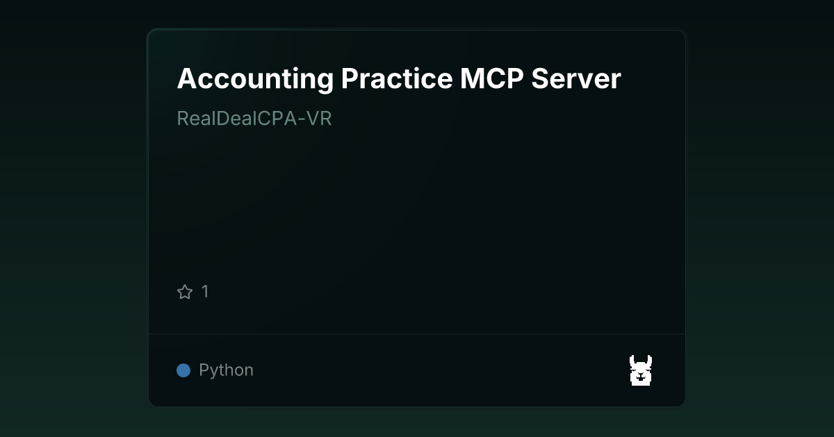Accounting Practice MCP Server by RealDealCPA-VR | Glama