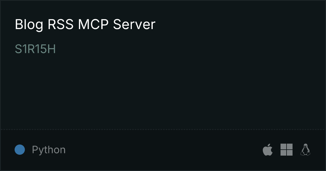 Discussions | Blog RSS MCP Server | Glama