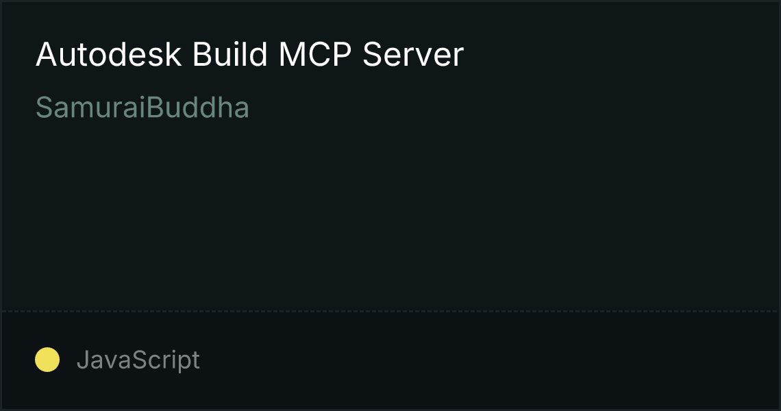 Autodesk Build MCP Server | Glama