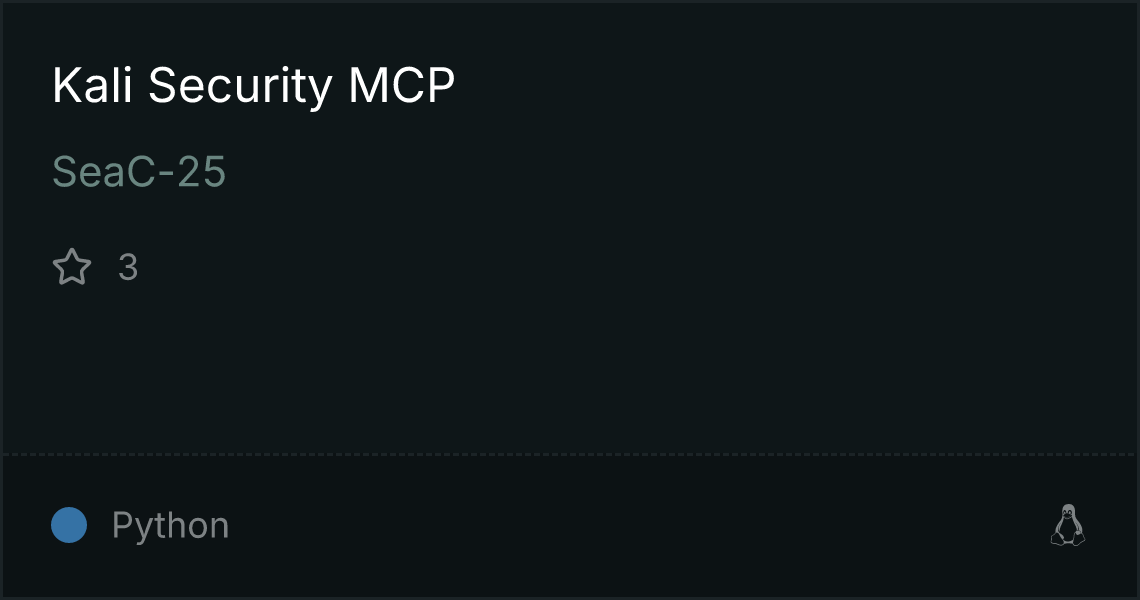 Kali Security MCP by SeaC-25 | Glama