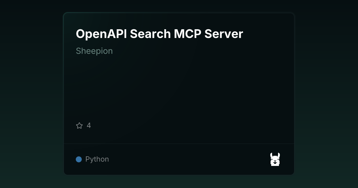 OpenAPI Search MCP Server | Glama
