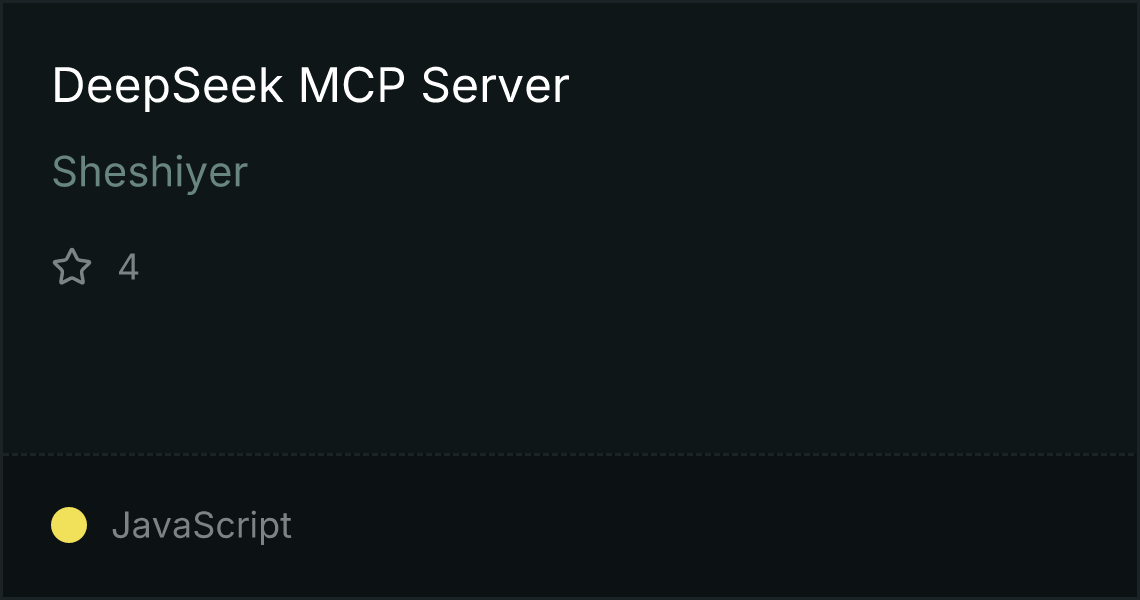 DeepSeek MCP Server | Glama