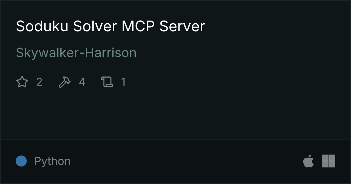 Soduku Solver MCP Server | Glama