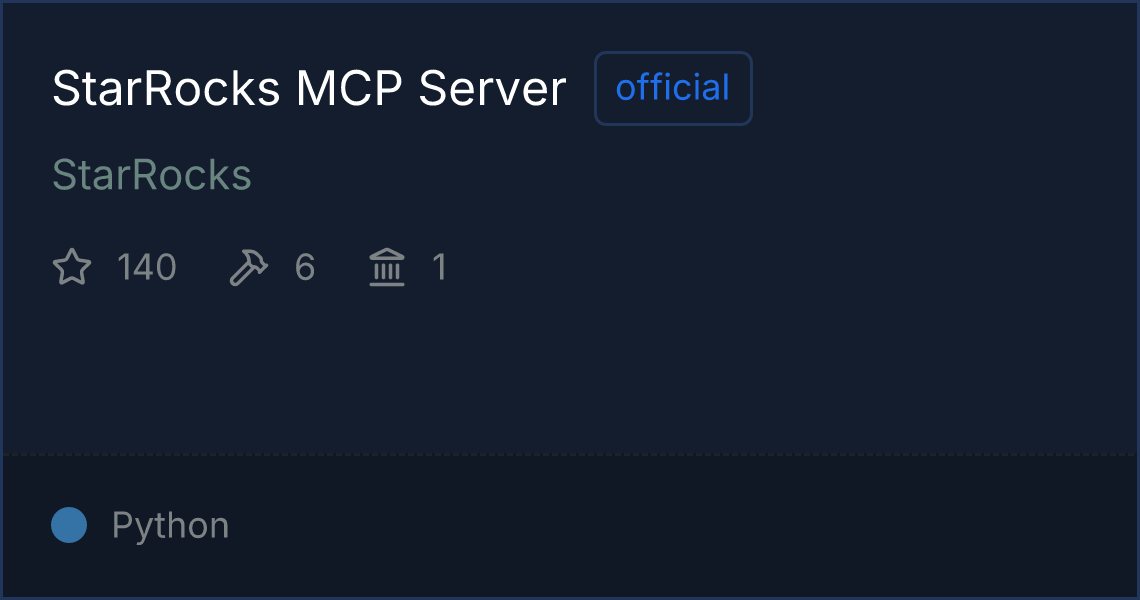 Score | StarRocks MCP Server | Glama
