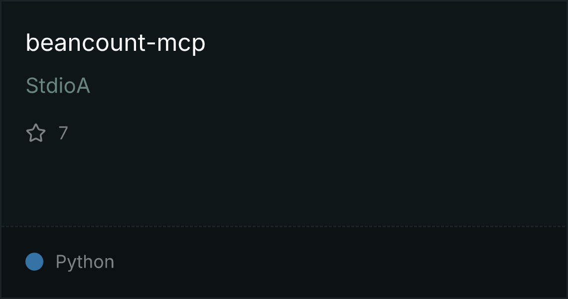 beancount-mcp by StdioA | Glama