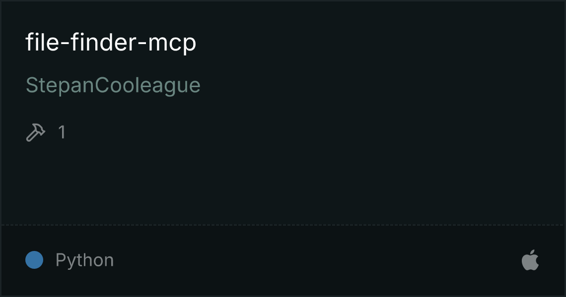 Score | file-finder-mcp | Glama