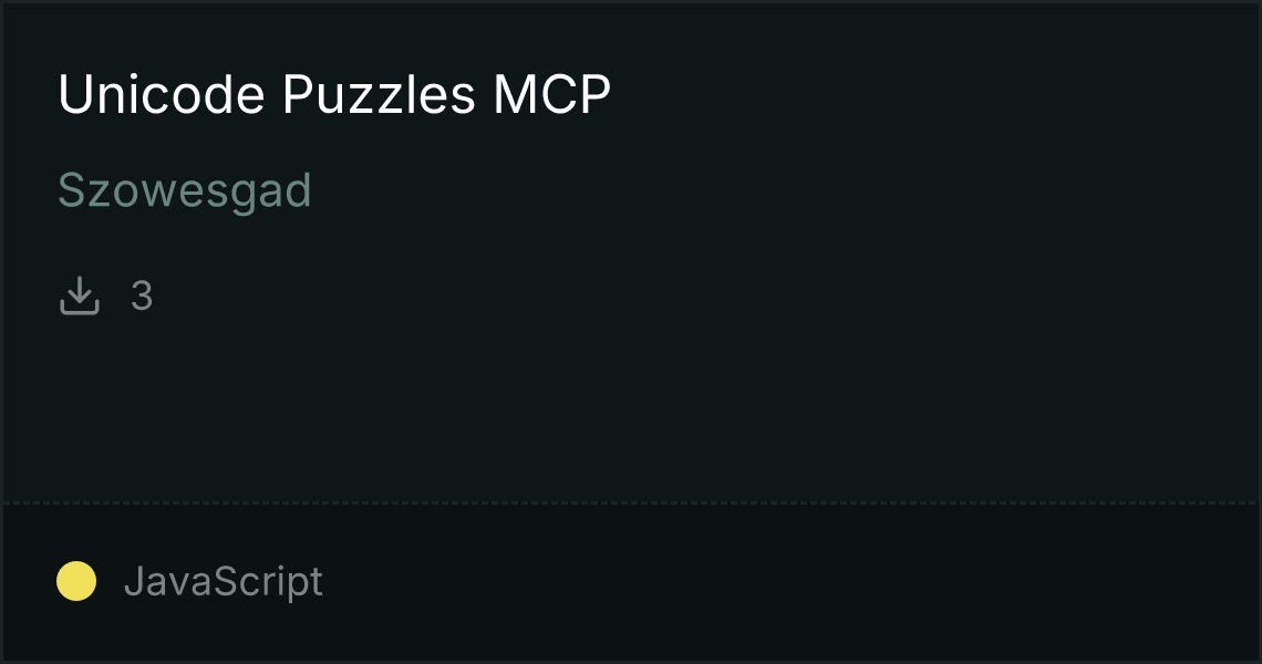 Unicode Puzzles MCP by Szowesgad | Glama