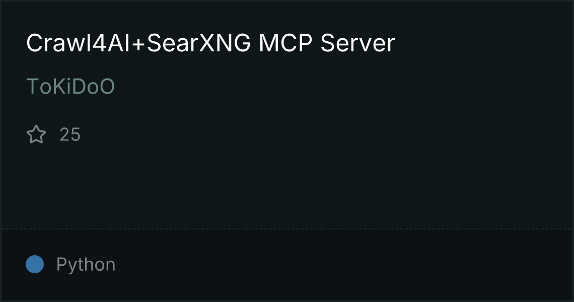 Schema | Crawl4AI+SearXNG MCP Server | Glama