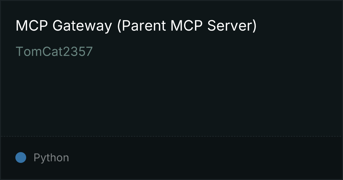 Score | MCP Gateway (Parent MCP Server) | Glama